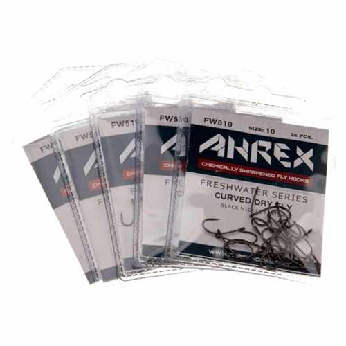 Ahrex Fw510 Curved Dry Hook Barbed #18 for Fly Tying